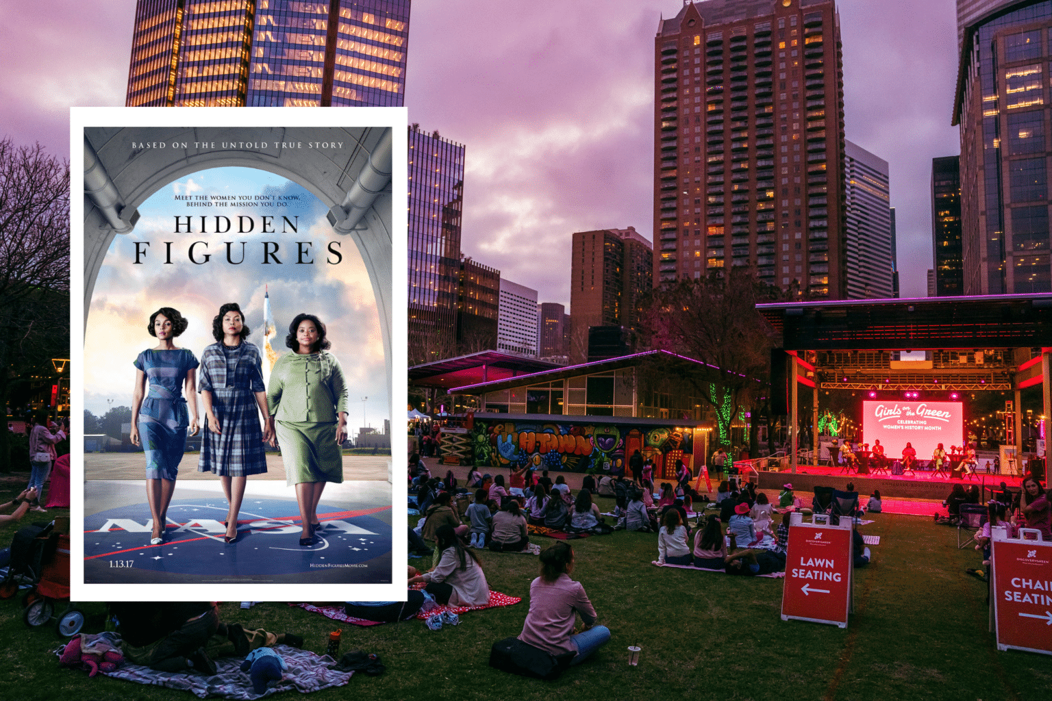 Hidden Figures: Bank of America’s Screen on the Green - Discovery Green